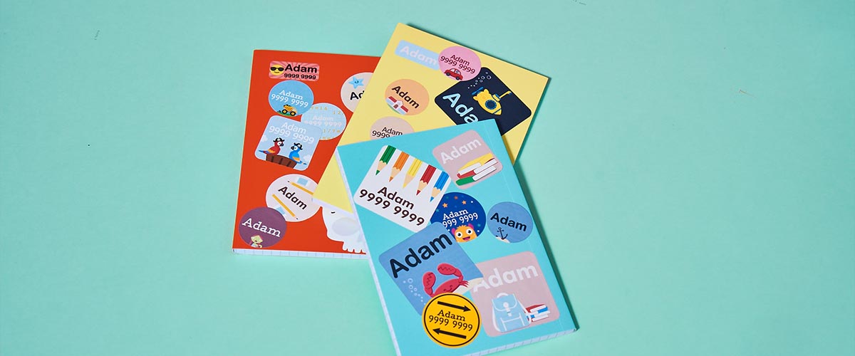 Name stickers for bottles and equipment