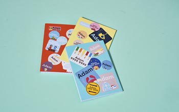 Name stickers for bottles and equipment