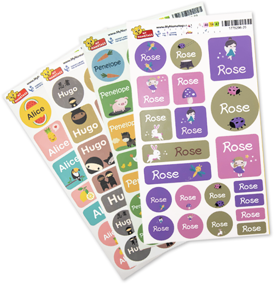 My Nametags Maxistickers - large sized square, rectangular and round ...